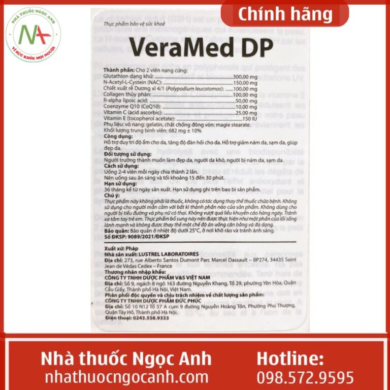 Thuốc VeraMed DP có tác dụng gì, giá bao nhiêu, mua ở đâu?