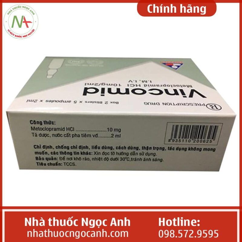 Thuốc tiêm bắp Vincomid 10mg/2ml chống chỉ định, giá bao nhiêu, mua ở đâu?