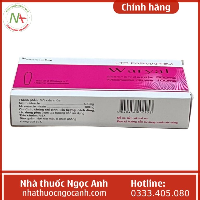 Viên đặt Waryal là thuốc gì, có tác dụng gì, giá bao nhiêu, mua ở đâu