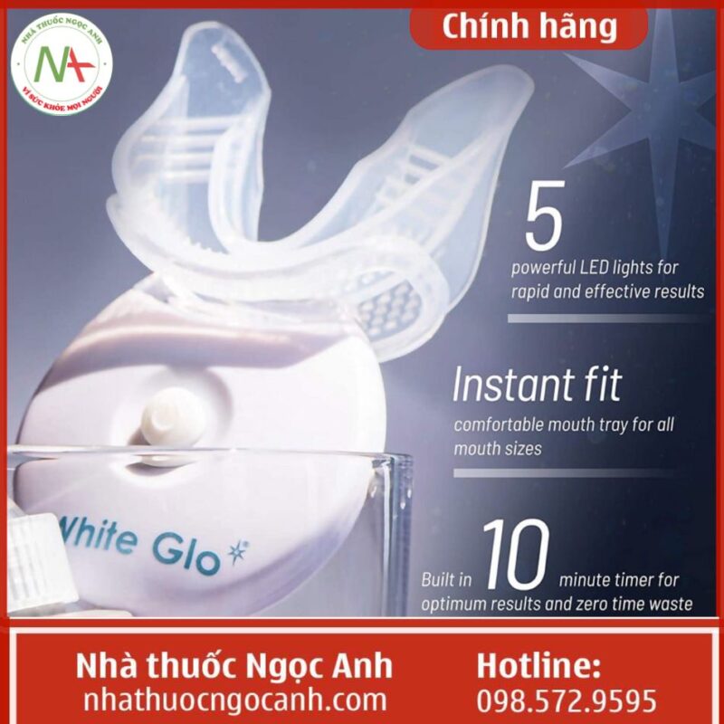 Máy làm trắng răng White Glo Accelerator review, giá bao nhiêu, mua ở đâu