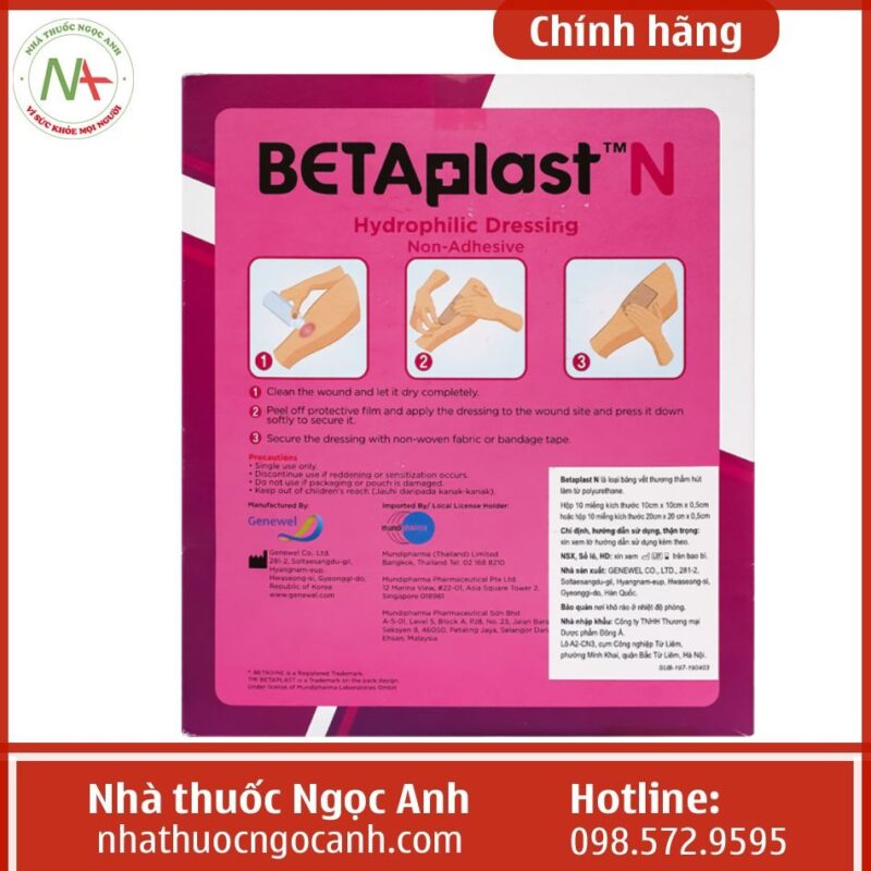 Miếng dán hút dịch vết thương Betaplast N giá bao nhiêu, mua ở đâu?