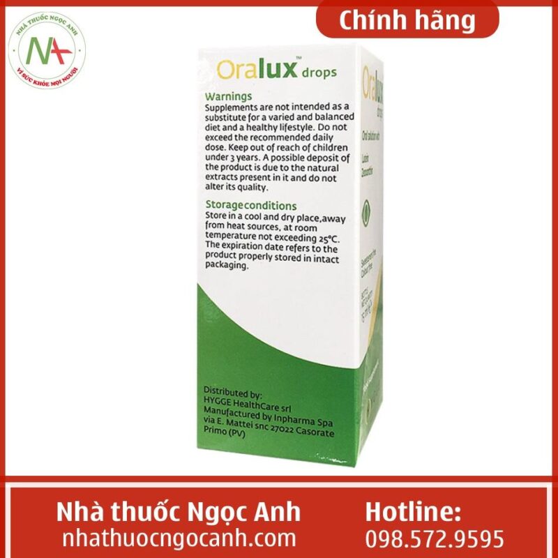 Thuốc Oralux drops là thuốc gì, cách uống, giá bao nhiêu, mua ở đâu