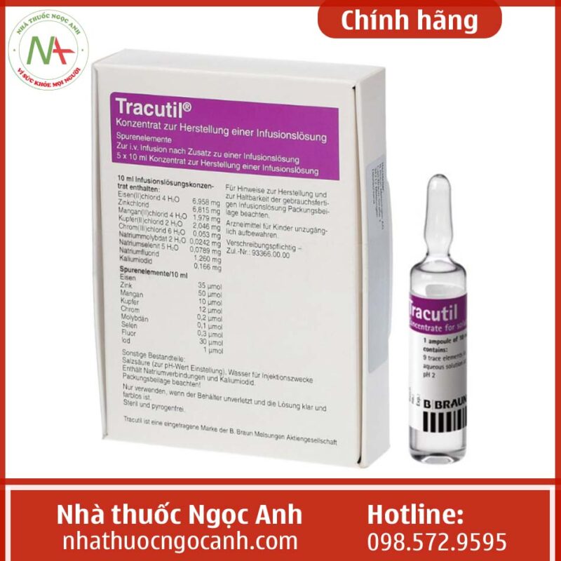 Thuốc Tracutil 10ml có tác dụng gì? Giá bao nhiêu? Mua ở đâu?