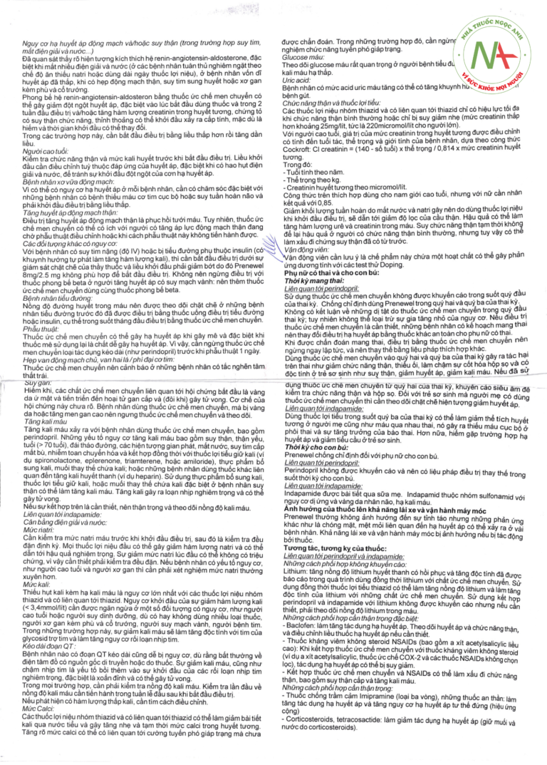 Thuốc Prenewel 4mg/1.25mg tác dụng gì, giá nhiêu, mua ở đâu?