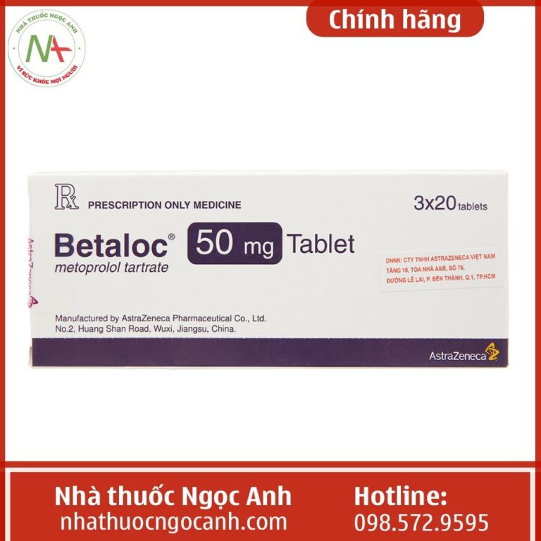 Thuốc Betaloc 50mg Tablet là thuốc gì, mua ở đâu, giá bao nhiêu?