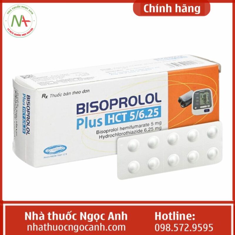 Thuốc Bisoprolol Plus HCT 5/6.25 là thuốc gì, mua ở đâu, giá bao nhiêu?