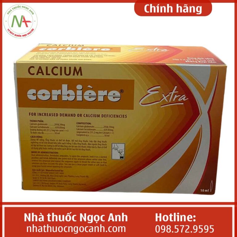 Thuốc Calcium Corbiere Extra 10ml 30 ống giá bao nhiêu, mua ở đâu