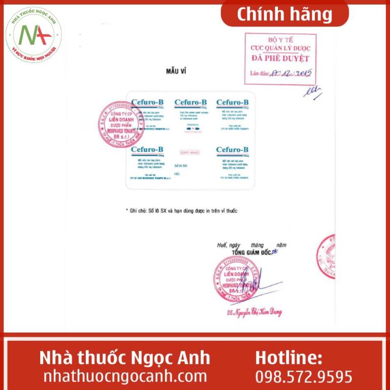 Thuốc Cefuro-B 250 có tác dụng gì, mua ở đâu, giá bao nhiêu?