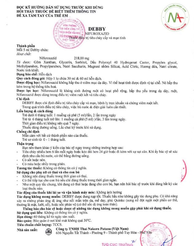 Thuốc Debby 30ml có phải kháng sinh không, giá bao nhiêu, mua ở đâu