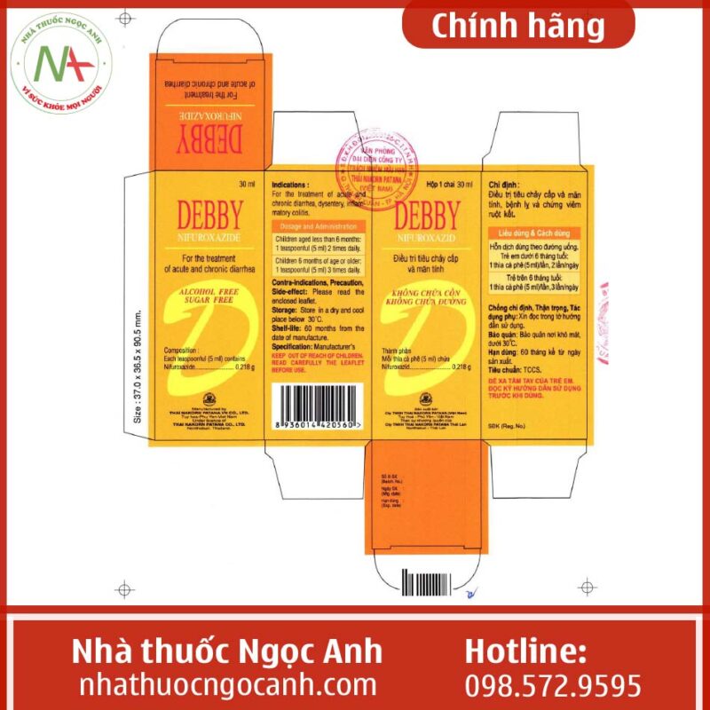 Thuốc Debby 30ml có phải kháng sinh không, giá bao nhiêu, mua ở đâu
