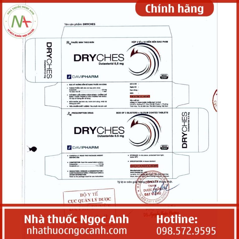 Thuốc Dryches 0.5mg là thuốc gì, có tác dụng gì, giá bao nhiêu, mua ở đâu