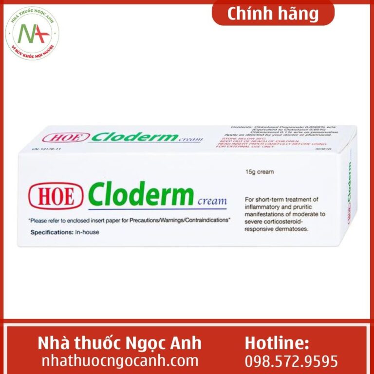 Thuốc HOE Cloderm Cream 15G là thuốc gì, giá bao nhiêu, mua ở đâu
