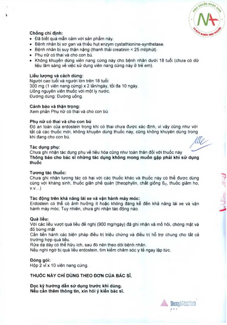 Thuốc tiêu đờm Vectrine 300mg Capsule giá bao nhiêu, mua ở đâu?