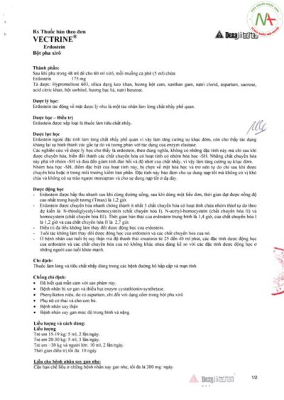 Thuốc Vectrine 175mg/5ml Dry Syrup giá bao nhiêu, mua ở đâu?