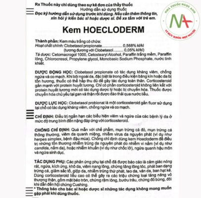Thuốc HOE Cloderm Cream 15G là thuốc gì, giá bao nhiêu, mua ở đâu
