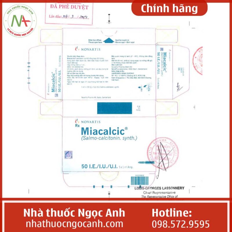 Thuốc tiêm Miacalcic 50IU/ml là thuốc gì, giá bao nhiêu, mua ở đâu