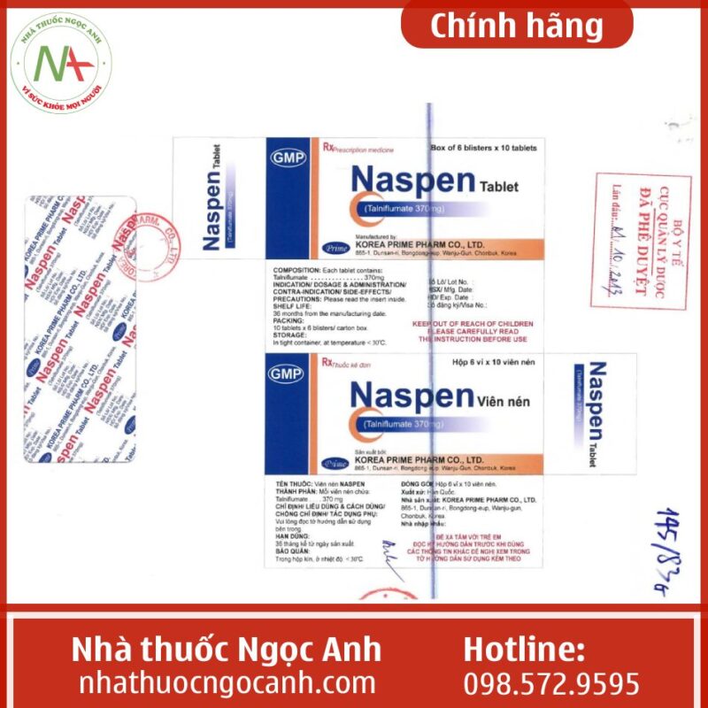 Thuốc Naspen Tablet có tác dụng gì, mua ở đâu, giá bao nhiêu?