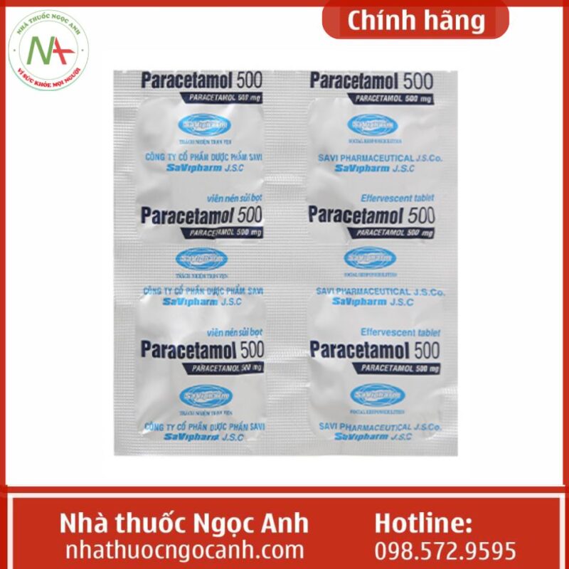 Thuốc Paracetamol 500 SaviPharm viên sủi mua ở đâu, giá bao nhiêu?