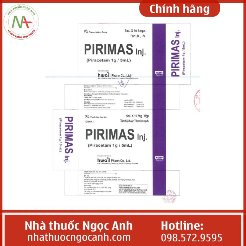 Thuốc Pirimas Inj. 1g/5ml tác dụng gì, mua ở đâu, giá bao nhiêu?