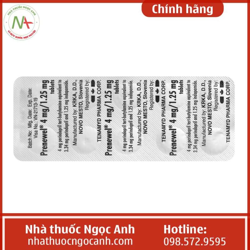 Thuốc Prenewel 4mg/1.25mg có tác dụng gì, giá nhiêu, mua ở đâu