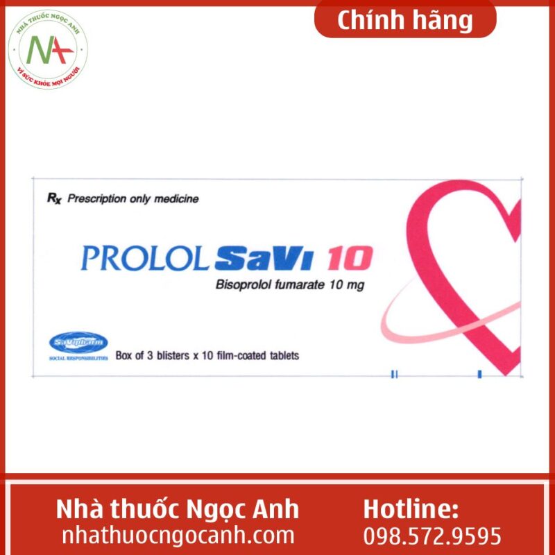 Thuốc Prolol SaVi 10 là thuốc gì, giá bao nhiêu, mua ở đâu, tác dụng gì