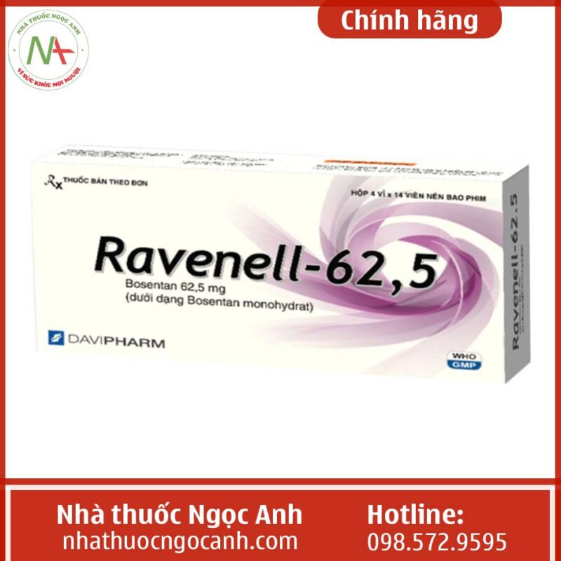 Thuốc Ravenell-62,5 là thuốc gì, tác dụng gì, mua ở đâu, giá bao nhiêu?