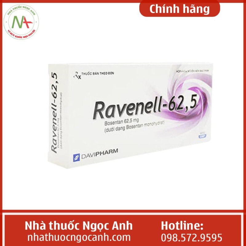 Thuốc Ravenell-62,5 là thuốc gì, tác dụng gì, mua ở đâu, giá bao nhiêu?