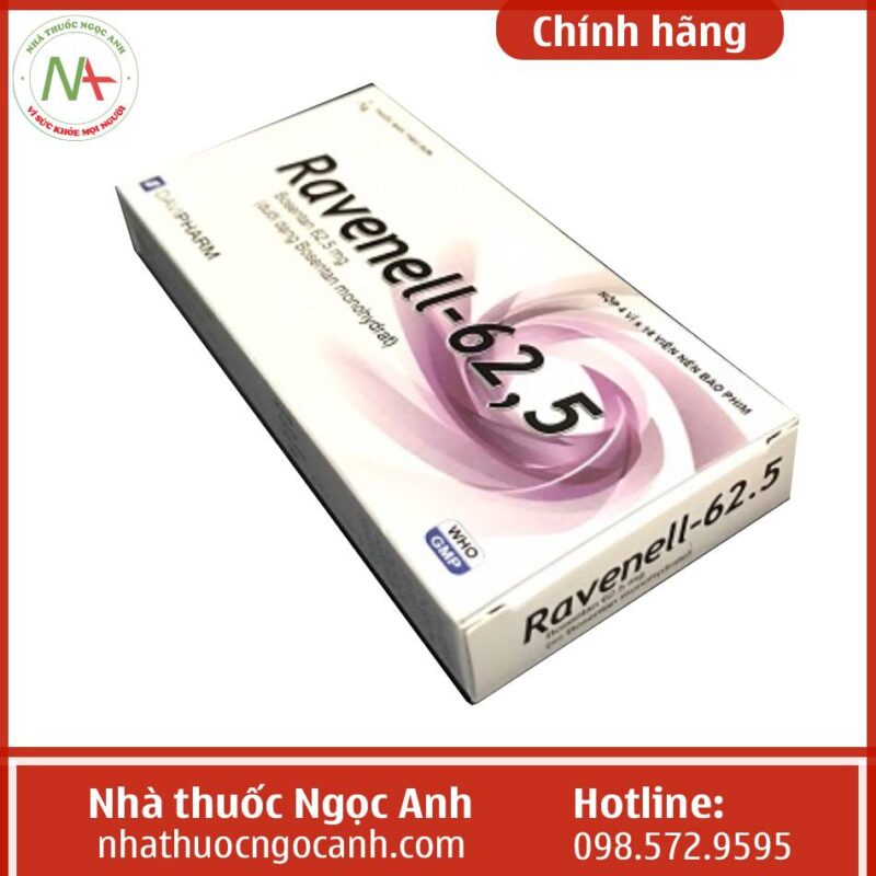 Thuốc Ravenell-62,5 là thuốc gì, tác dụng gì, mua ở đâu, giá bao nhiêu?