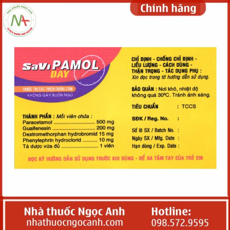 Thuốc SaViPamol Day có tác dụng gì, giá bao nhiêu, mua ở đâu?
