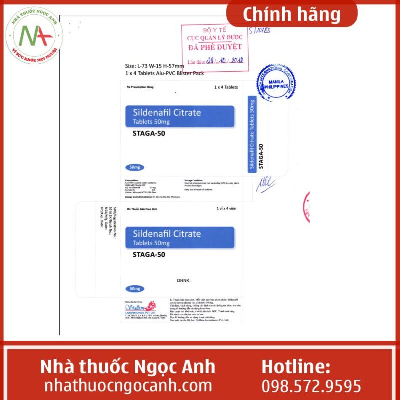 Thuốc Staga-50 là thuốc gì, tác dụng gì, mua ở đâu, giá bao nhiêu?