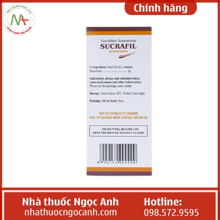 Thuốc Sucrafil Suspension 200ml là thuốc gì, mua ở đâu, giá bao nhiêu?