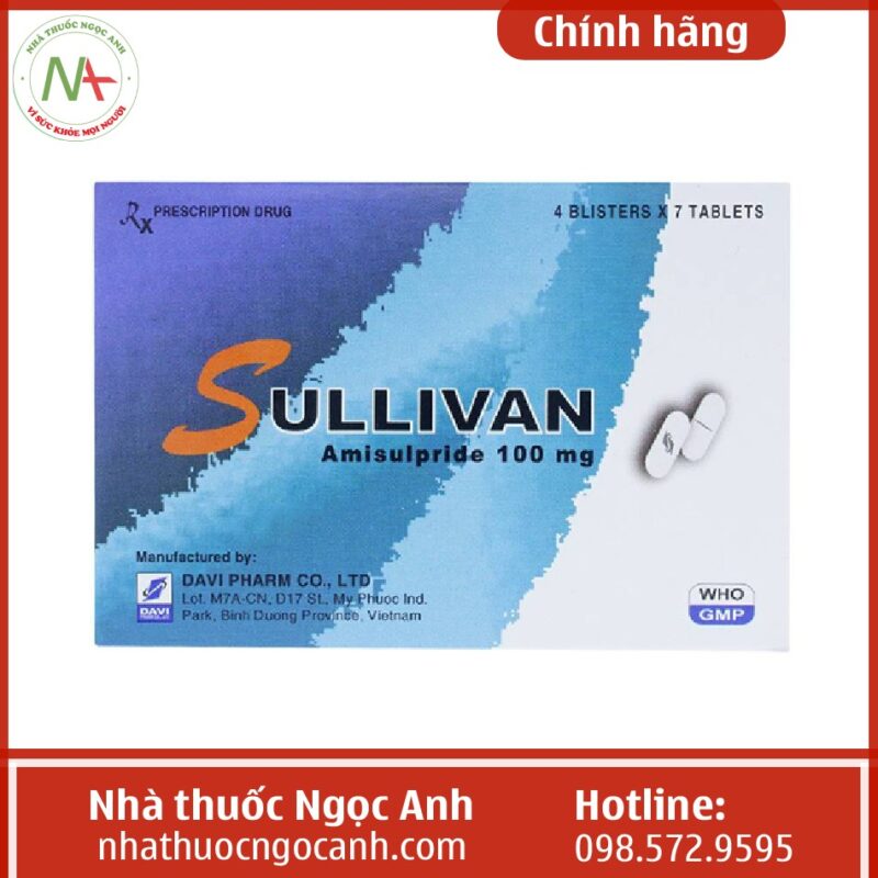 Thuốc Sullivan Amisulpride 100mg là thuốc gì, mua ở đâu, giá bao nhiêu?