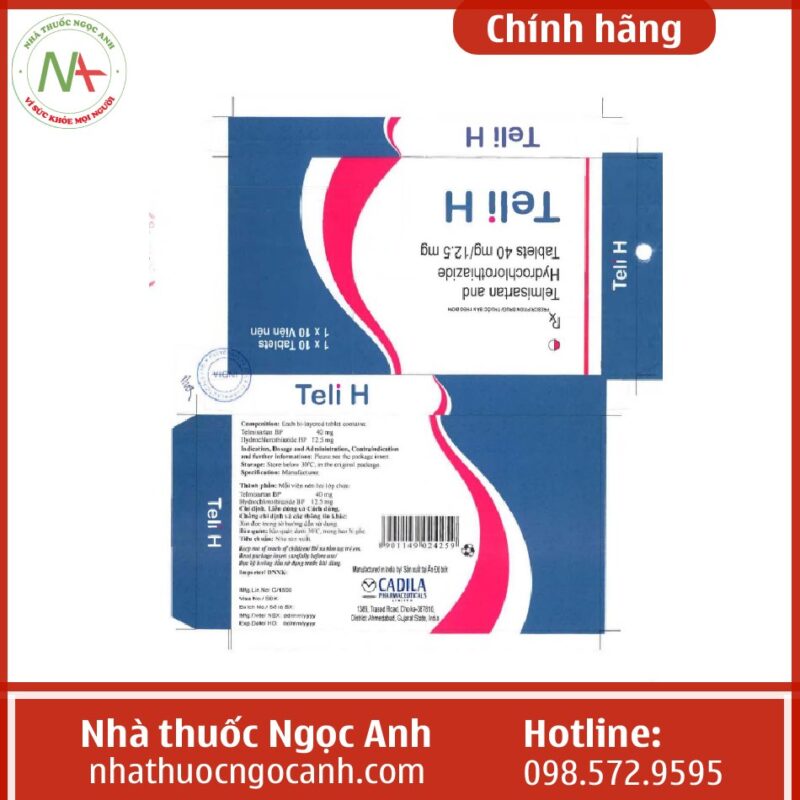 Thuốc Teli H (telmisartan+hydroclorothiazid) mua ở đâu, giá bao nhiêu?