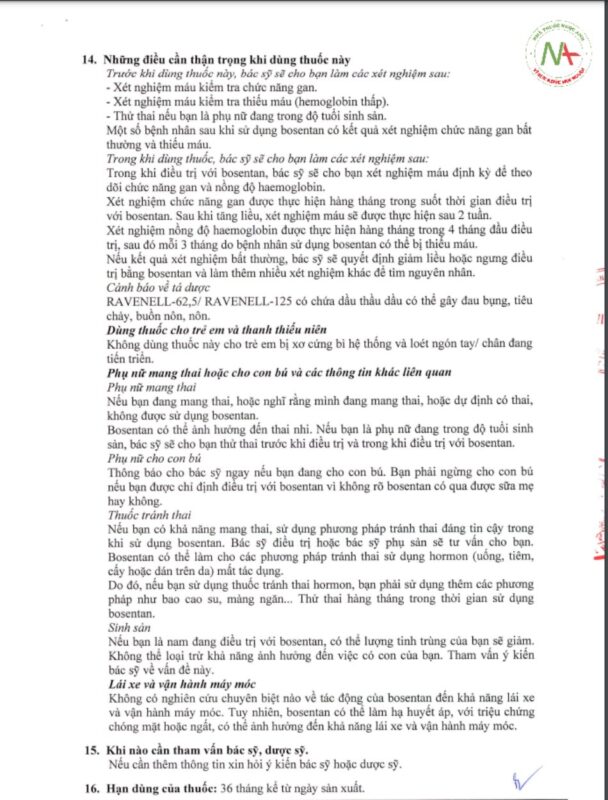 Thuốc Ravenell-62,5 là thuốc gì, tác dụng gì, mua ở đâu, giá bao nhiêu?