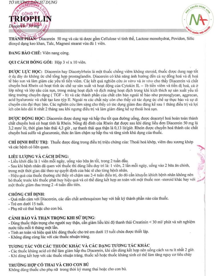 Thuốc Triopilin 50mg có tác dụng gì? Giá bao nhiêu? Mua ở đâu?