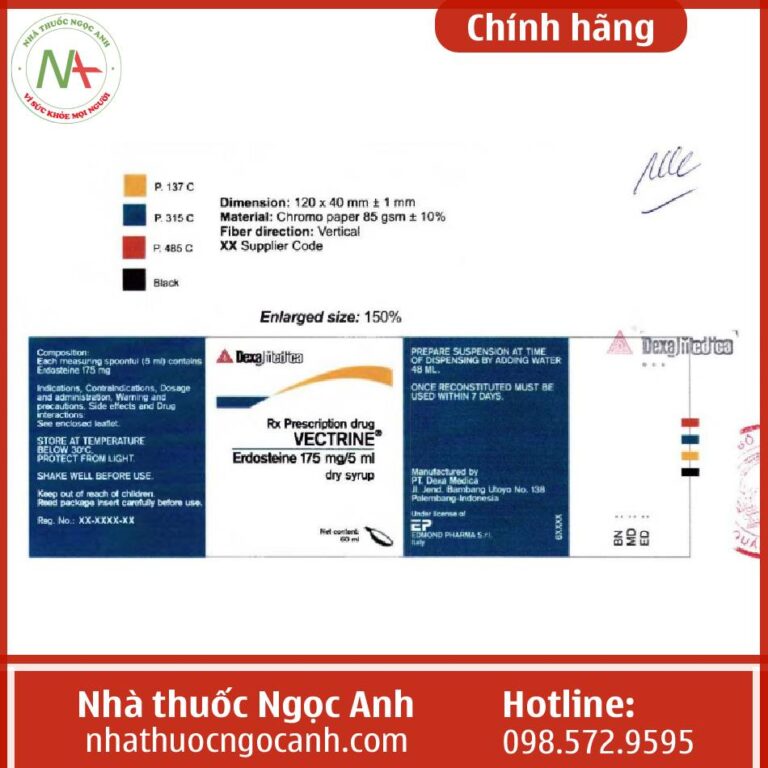 Thuốc Vectrine 175mg/5ml Dry Syrup giá bao nhiêu, mua ở đâu?