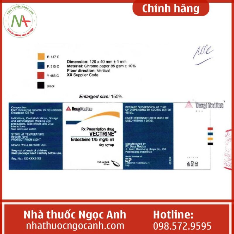 Thuốc Vectrine 175mg/5ml Dry Syrup giá bao nhiêu, mua ở đâu?