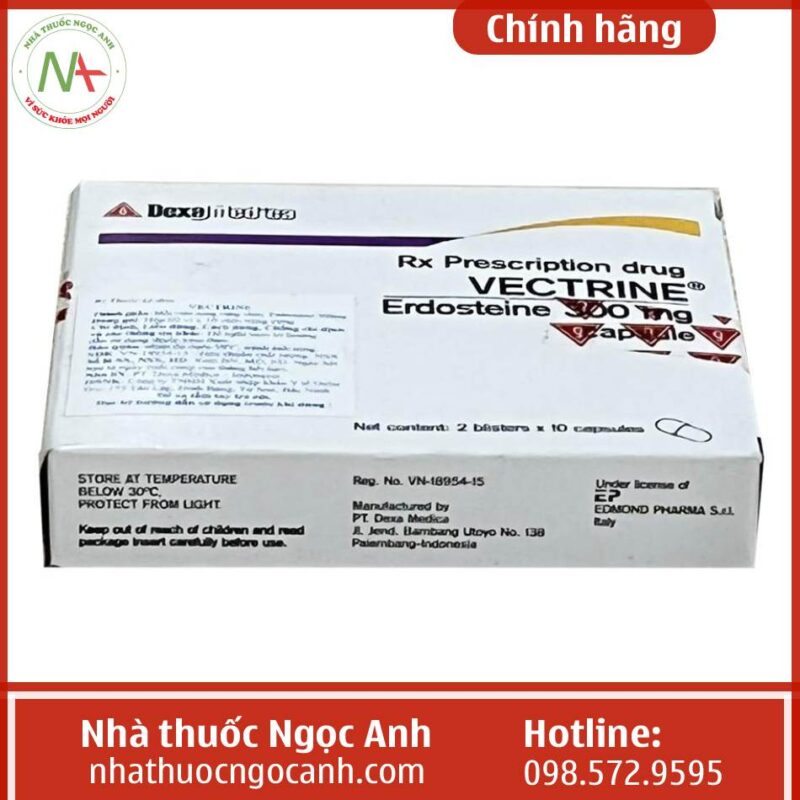 Thuốc tiêu đờm Vectrine 300mg Capsule giá bao nhiêu, mua ở đâu?