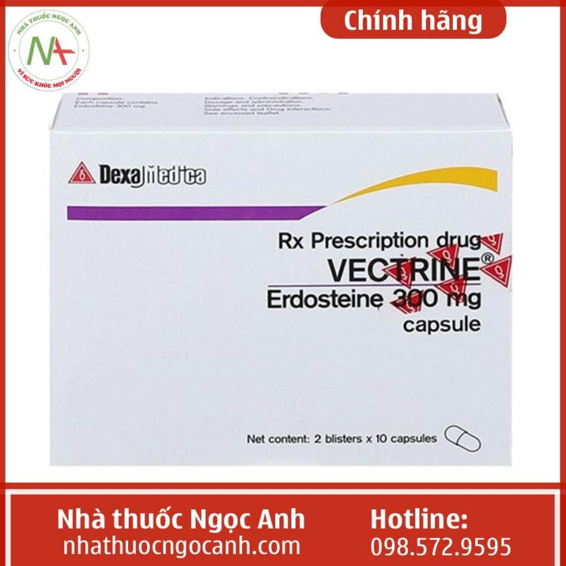 Thuốc tiêu đờm Vectrine 300mg Capsule giá bao nhiêu, mua ở đâu?