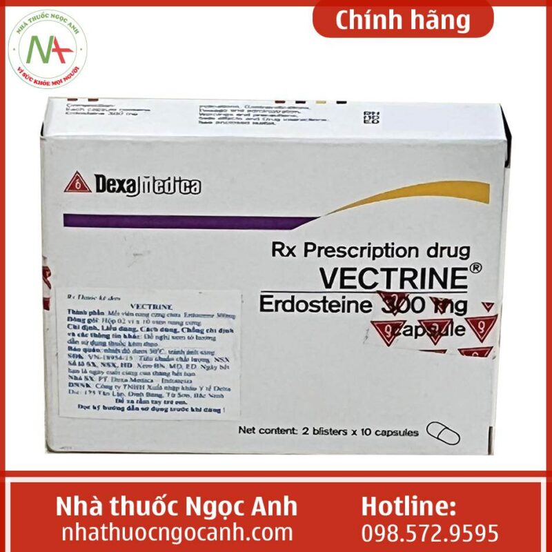 Thuốc tiêu đờm Vectrine 300mg Capsule giá bao nhiêu, mua ở đâu?
