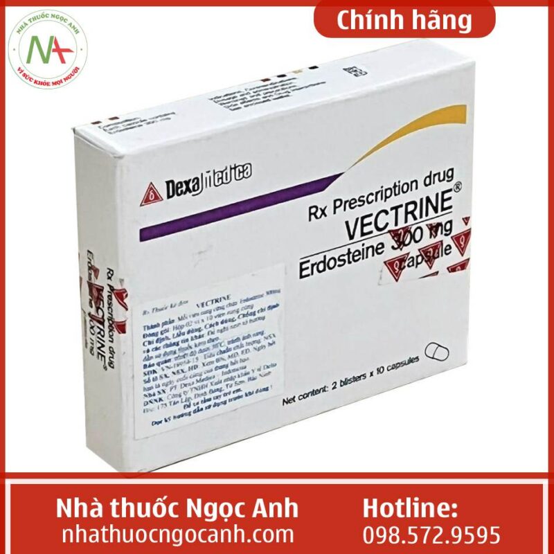 Thuốc tiêu đờm Vectrine 300mg Capsule giá bao nhiêu, mua ở đâu?