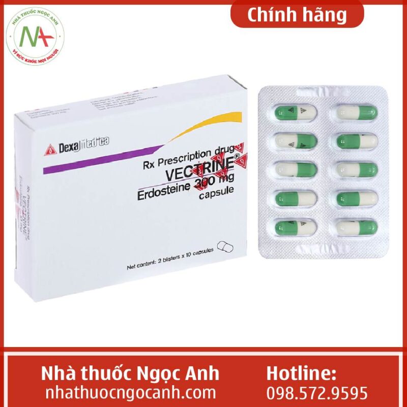 Thuốc tiêu đờm Vectrine 300mg Capsule giá bao nhiêu, mua ở đâu?