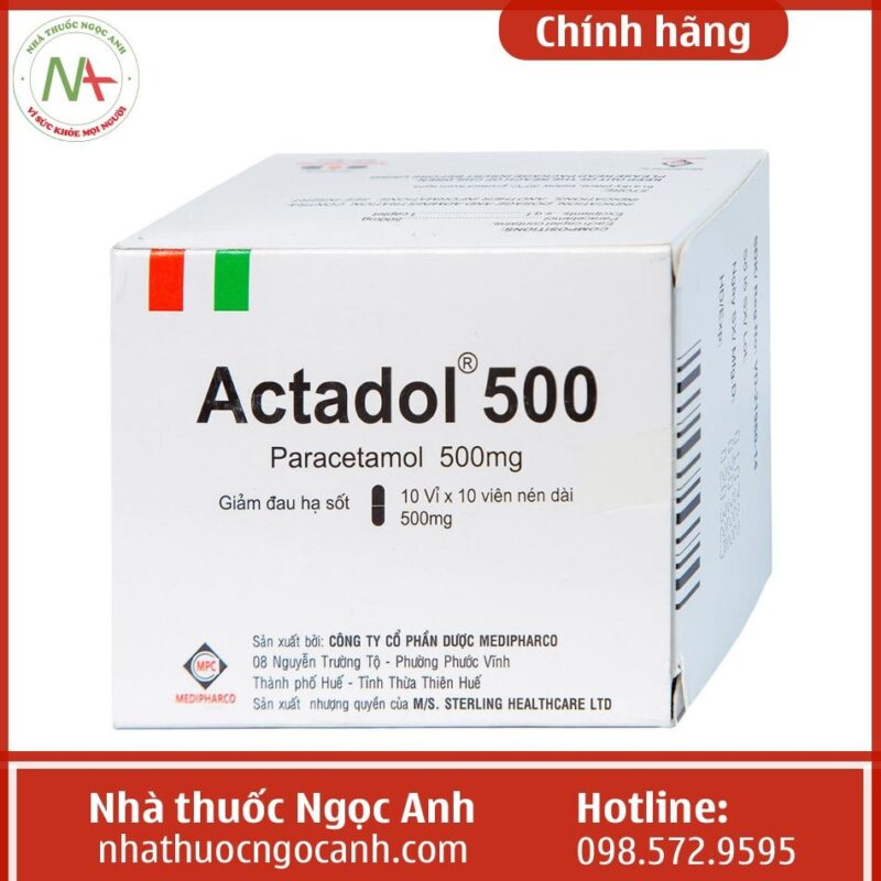 Thuốc Actadol 500 Medipharco là thuốc gì, mua ở đâu, giá bao nhiêu