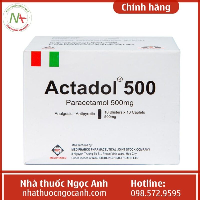 Thuốc Actadol 500 Medipharco là thuốc gì, mua ở đâu, giá bao nhiêu