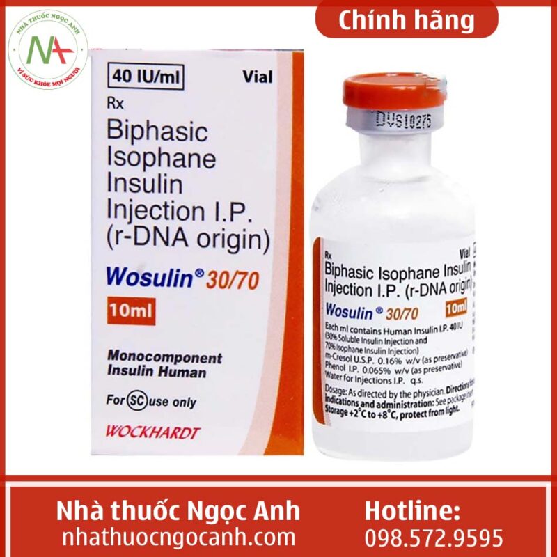 Thuốc Wosulin 30/70 40IU/ml là thuốc gì, giá bao nhiêu, mua ở đâu