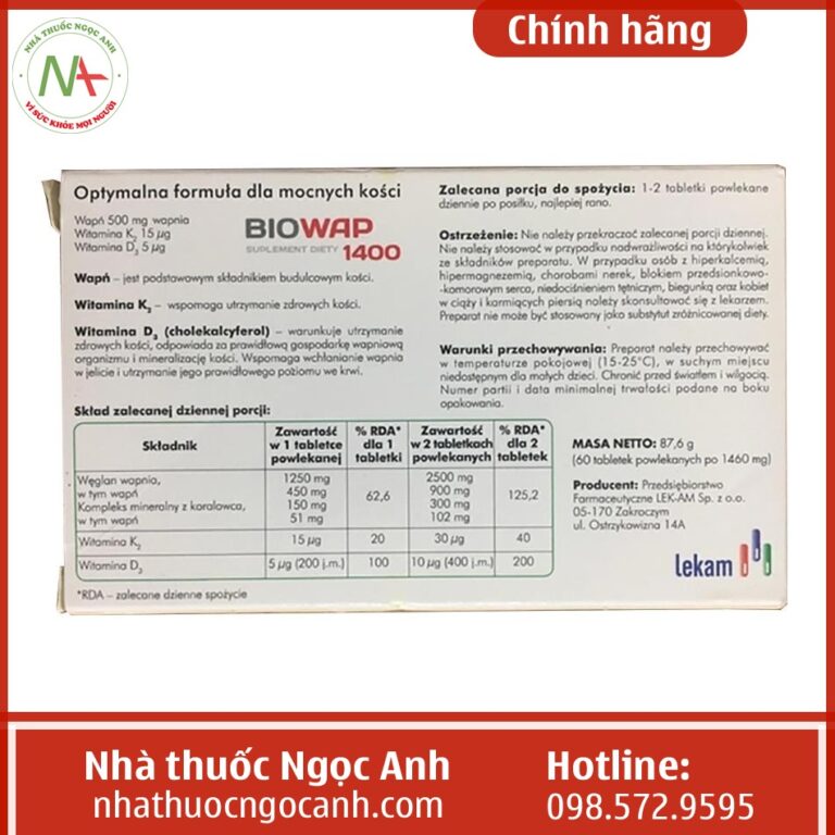Thuốc Biowap 1400 Lekam có tốt không, mua ở đâu, giá bao nhiêu