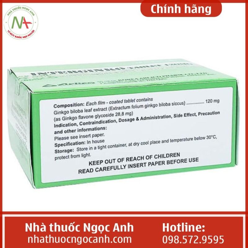 Thuốc Interginko Tablet 120mg là thuốc gì, giá bao nhiêu, mua ở đâu