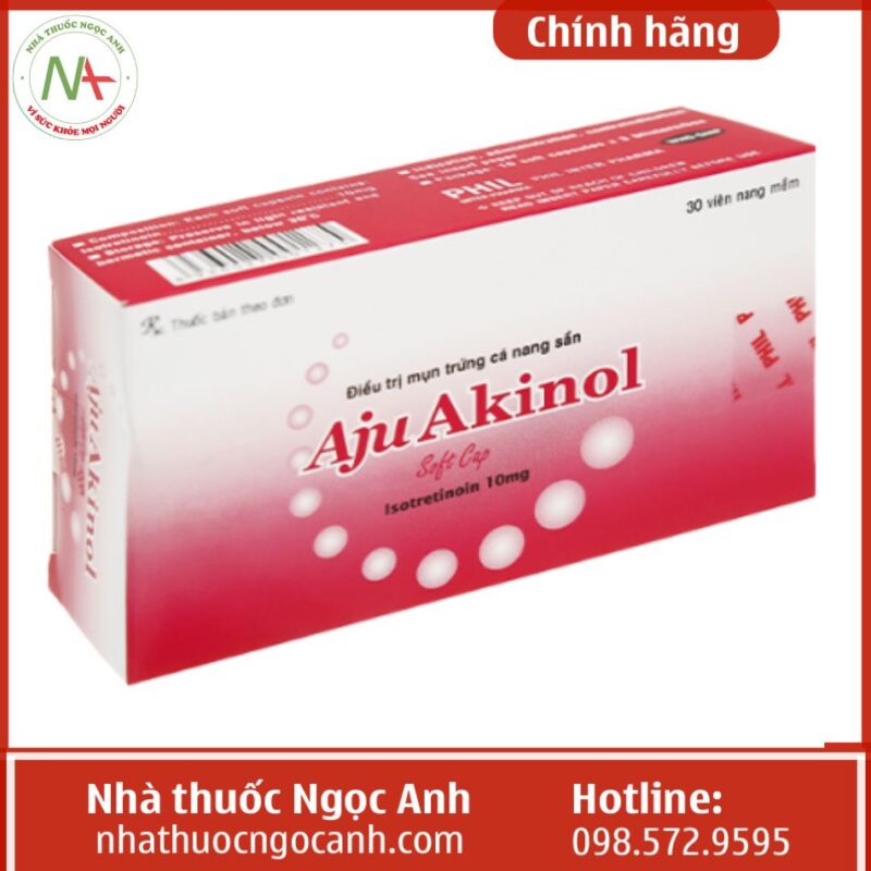Thuốc trị mụn Aju Akinol 10mg có tốt không, mua ở đâu, giá bao nhiêu