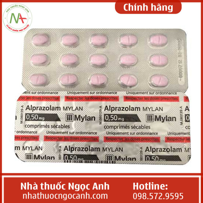 Thuốc Alprazolam Mylan 0.5mg là thuốc gì, giá bao nhiêu, mua ở đâu