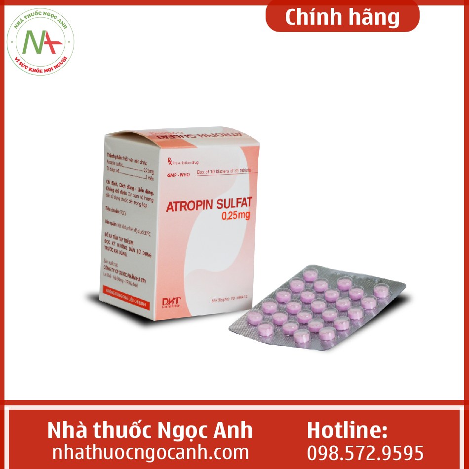 Thuốc Atropin Sulfat 0,25mg Hataphar là thuốc gì? Mua ở đâu? Giá bao nhiêu?